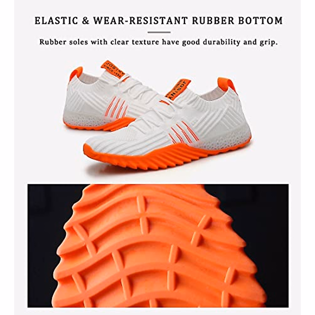 mitvr Womens Colorful Sneakers Fashion Sports Shoes Breathable Casual Walking Shoes,White Orange,41EU=9.5 M US Women