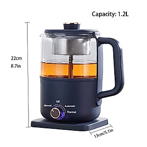 Electric Tea Coffee Kettle Thermal Temperature Control Stainless Steel Automatic Shut Off With Infuser For Boiling Hot Water 1.2 L