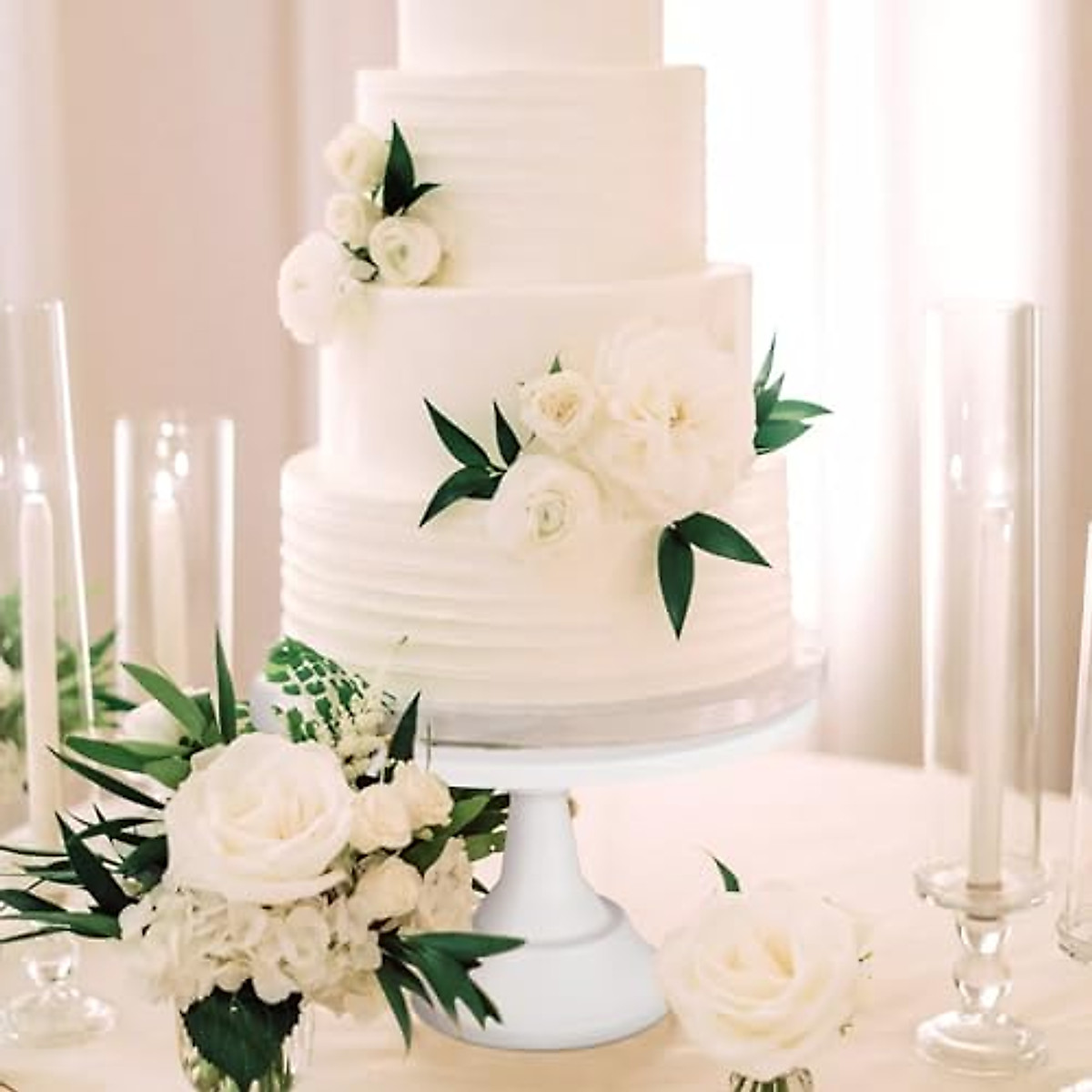 7Pc Cake Stand White Dessert Table Display Set Metal Round Tiered White Cupcake Stand Macaron Ferris Wheel Holder Cookies Serving Trays Fruit Plates for Tea Party Wedding Birthday Baby Shower (White)