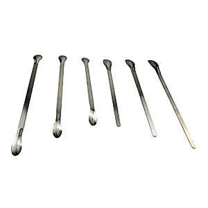 ZHUUO 1 Set Stainless Steel Miniature Laboratory Sampling Spoon, Spatula Combination Reagent Spoon, Lab Utensils (Pack of 6)