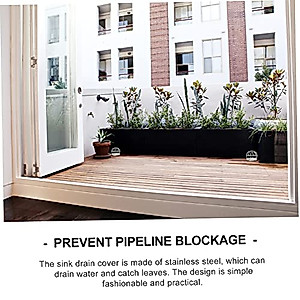 YARNOW 2 pcs Stops Rooftop Line to Guard Downspout Cap Outdoor Cover Steel Stainless Strainer Blocking Gutter Roof Other Pipe Extensions Floor Leaf Tool Leaves Clogging Anti- Down Drain