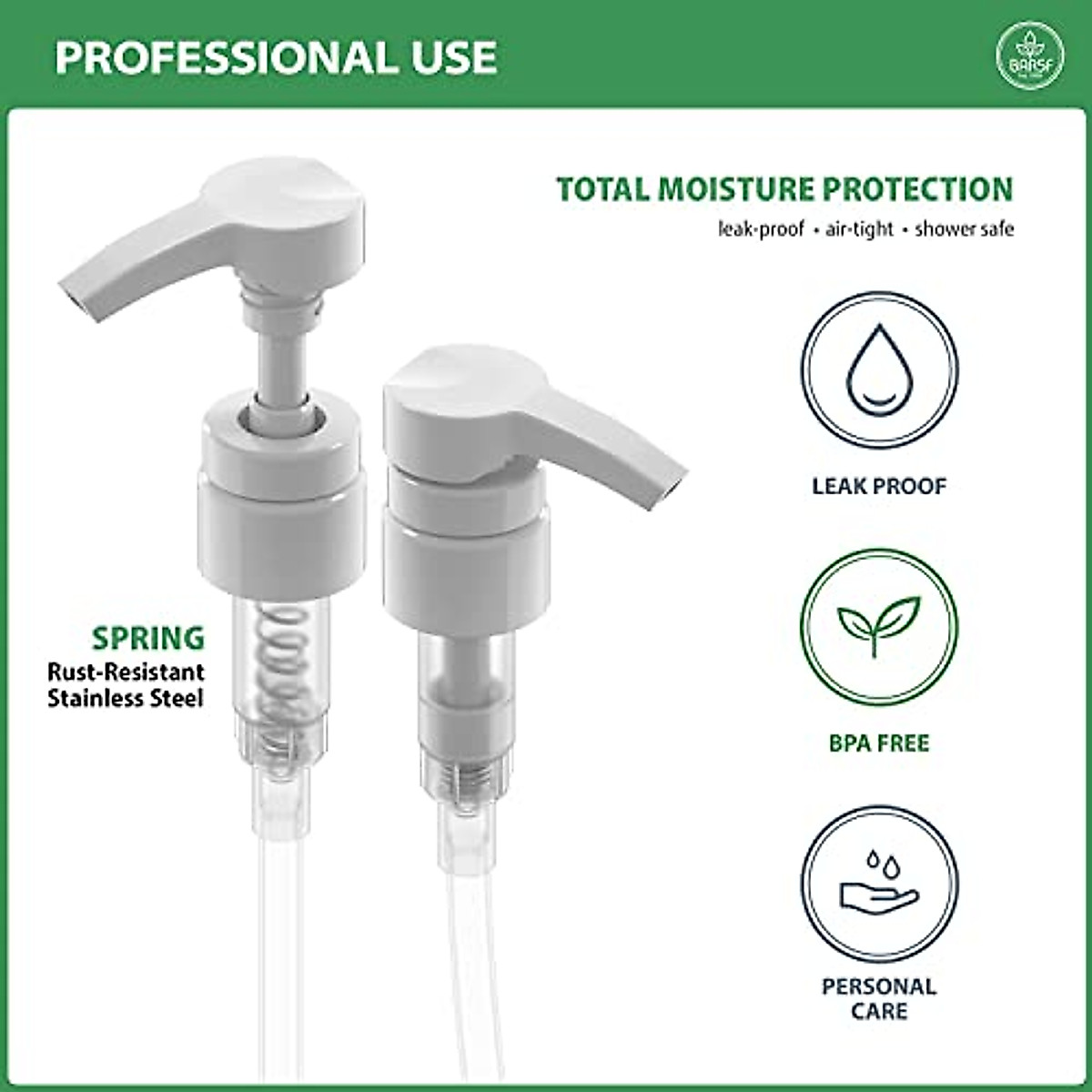 Universal Shampoo/Conditioner Pump for Bottle, 1 L/33.8 oz., Piece 2 White