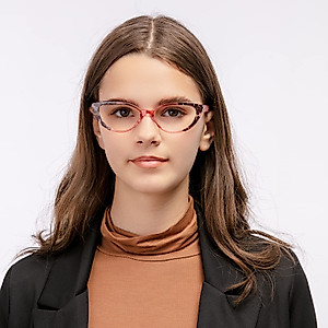 OSLOB 4 PACK Cat Eye Reading Glasses for Women Blue Light Blocking Readers with Spring Hinge Anti Glare UV（Mix,1.5）