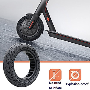 YBang 60/70-6.5 10 * 2.5 Solid Honeycomb Tire for Segway Ninebot Max G30 Electric Scooter Front Rear Tire Non-Slip Spare Tire Damping (1 PCE)