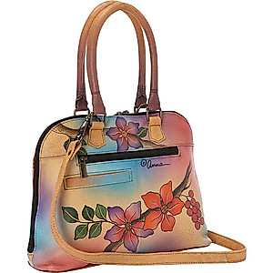 Anna by Anuschka, Handpainted Leather Medium Zip-around Satchel,bird On Branch