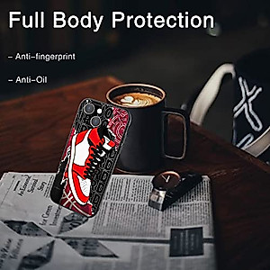 Compatible with iPhone 13 Mini Case Soft TPU Material Designed with Red Basketball Shoes Sneaker, Suitable for Energetic Sports-Loving Young People