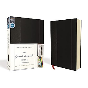 NIV, Journal the Word Bible (Perfect for Note-Taking), Hardcover, Black, Red Letter, Comfort Print: Reflect, Take Notes, or Create Art Next to Your Favorite Verses