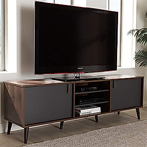 Baxton Studio Samuel Modern TV Stand in Brown and Dark Grey