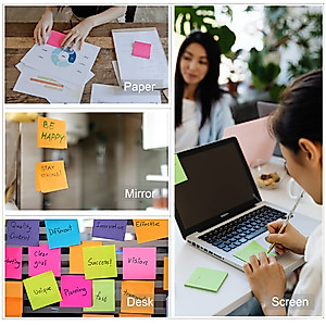 Sticky Notes Bulk, Ezzgol 60 Pads Sticky Notes, 3 X 3 Inch, 100 Sheets/Pad, Assorted Bright Colors Sticky Notes Pack,Great Sticking Power