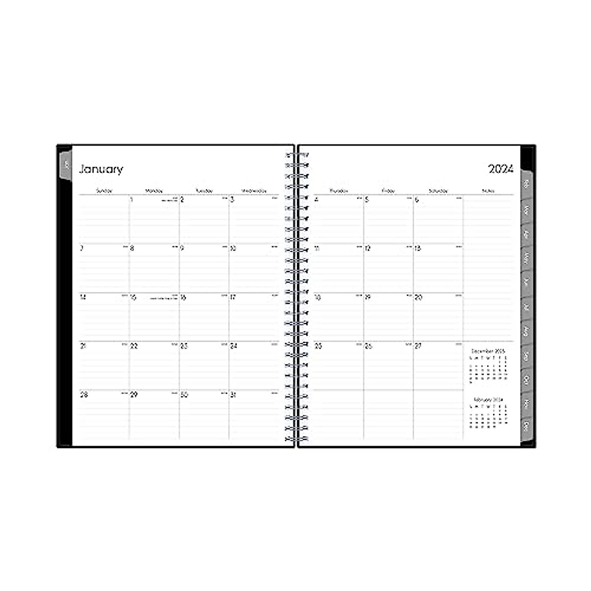 Blue Sky 2024 Weekly and Monthly Planner, January - December, 8” x 10.875”, Flexible Cover, Wirebound, Dainian (142998-24)