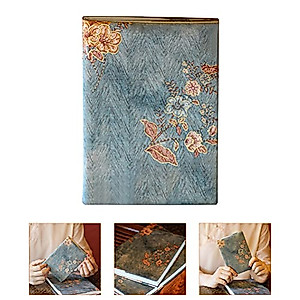 LUOZZY Cloth Book Cover Adjustable Notebook Cover A6 Cloth Book Sleeve Flower Print Washable Book Protector