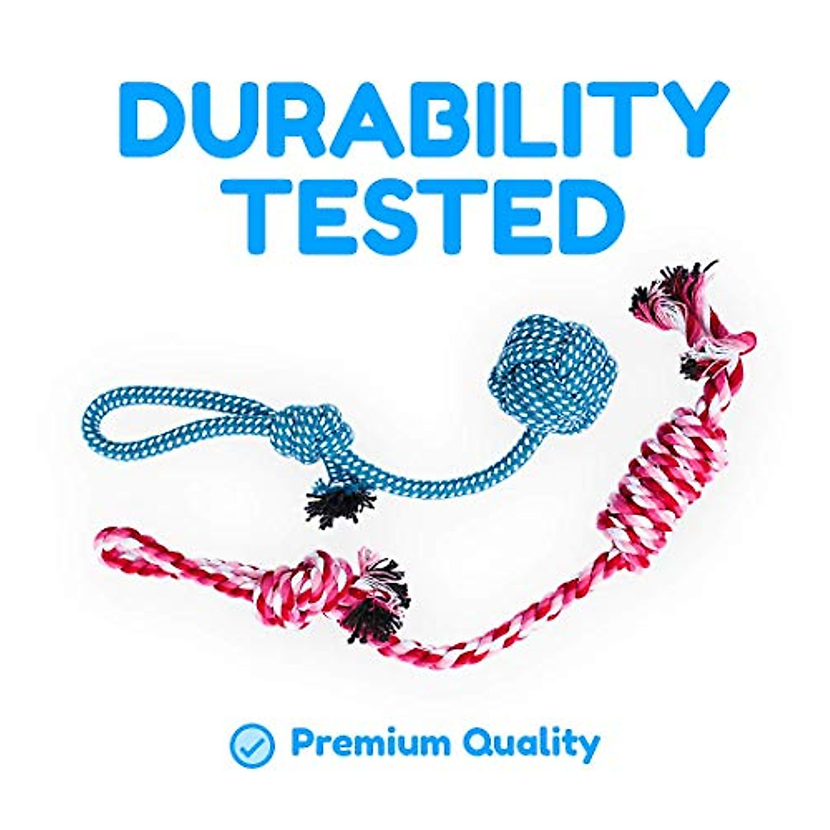 Pacific Pups Products for Dogs - Dog Toys for Aggressive Chewers, 11 Heavy Duty Dog Chew Toys for Aggressive Chewers, Cotton Puppy Chew Toys for Teething, Dogs Toys, Benefits Non-Profit Dog Rescue