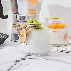 Small Yogurt Jars,Encheng 4 oz Clear Glass Jars With Lids,Yogurt Container With Caps(PE),Replacement Glass Pudding Jars,Clear Glass Containers For Milk,Ramekin,Jams,Jelly,Mousse 40 Pack …