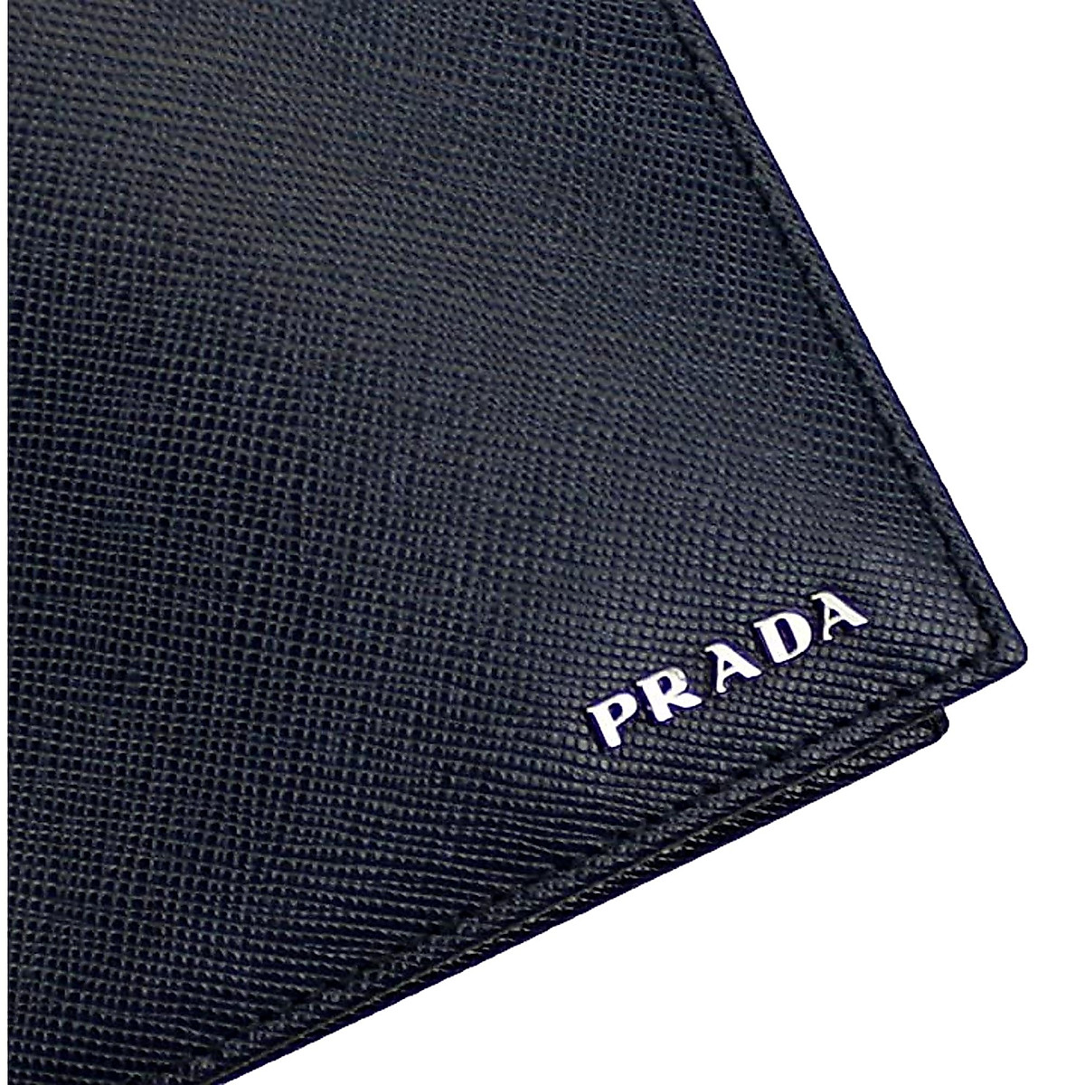 Prada Mens Blue Saffiano Leather Bi-fold Wallet 2m0738 Baltico+Nero