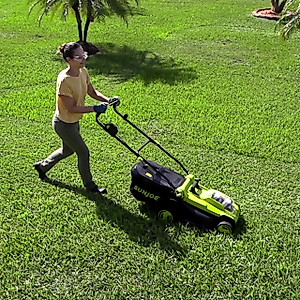 Sun Joe 24V-X2-17LM 48-Volt 17-Inch Mulching Walk-Behind Lawn Mower w/11-Gallon Grass Catcher & 6-Position Height Adjustment, Included, Cordless, Kit (w/ 2x 4.0-Ah Battery and Charger)