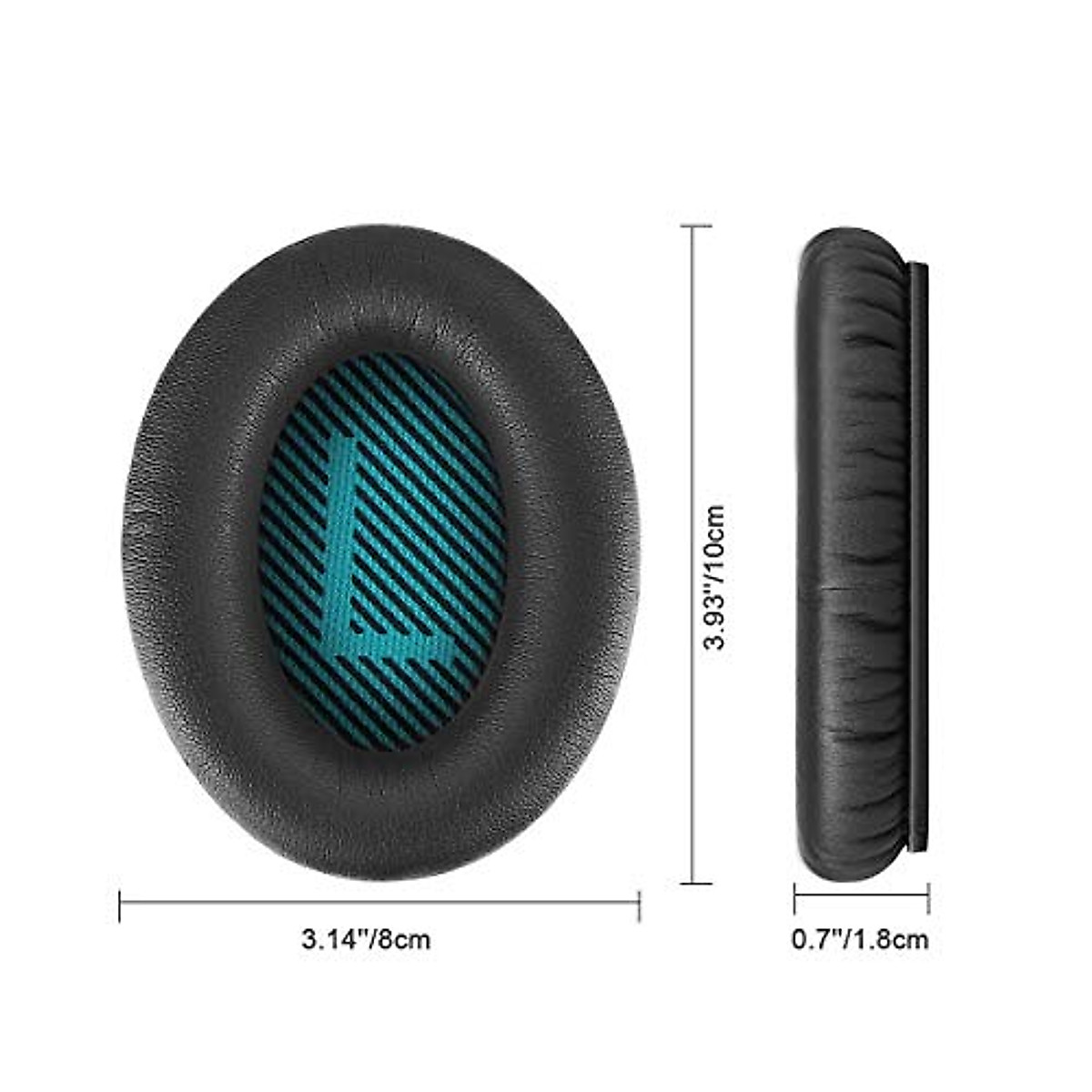 ELZO Headphones Replacement Pads for Bose, Professional Ear Pads for Bose Headphones QC2/QC15/QC25/QC35/QC35II/QC45/AE2/AE2i/AE2w/SoundTrure/SoundLink Complete with 2 Install Stick(Blue & Black)