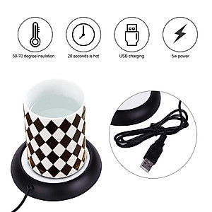 Coffee Mug Warmer, USB Powered Desktop Milk Tea Cup Warmer for Office Desk Use(A)