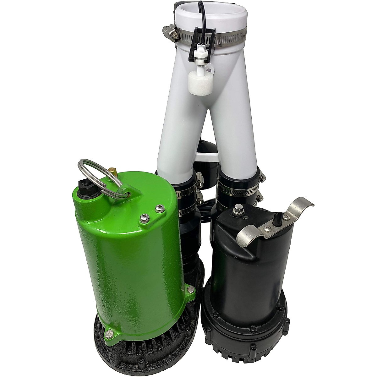 PumpSpy PS2000C Pre-Assembled SmartPump Combination Wi-Fi Connected 1/2HP Primary Sump Pump and 12V Battery Backup Sump Pump with Internet Monitoring & Alerts, Water Alarms for Basements