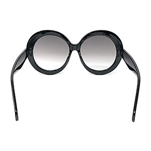 My Shades - Women's Oversize XL Circle Thick Frame Sunglasses Designer Inspired (Black, Gradient Smoke)