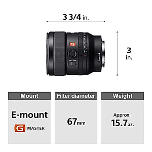 Sony E-Mount FE 24mm F1.4 GM Full Frame Wide-Angle Prime Lens (SEL24F14GM), Black (Renewed)