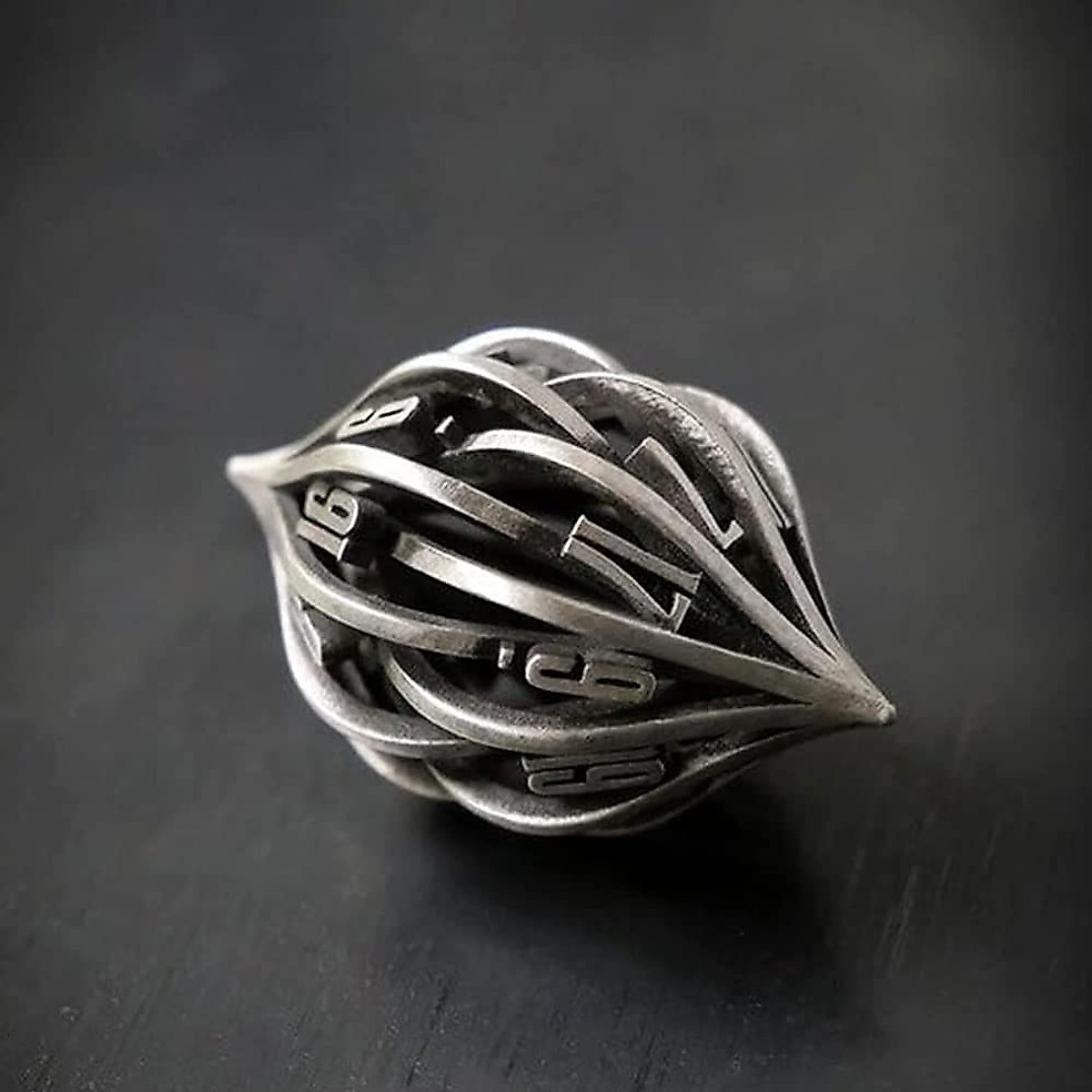 DAYMED The Arcanum Dice Set for Table Games, Hollow Polyhedral Dice Metal Dice Set DND RPG MTG Game 3D Printed Dice Set，Dice Set for Table Games, with Exquisite Wooden Gift Box