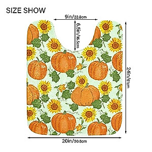 Lotupokon Sunflowers Orange Pumpkins Bathroom Rug Mat Soft Absorbent Bathroom Rugs Mats Non Slip Bath Mats Rugs Machine Wash Bath Mat Rug Set for Bathroom Door Mat Tub, Rectangle Shower Rug