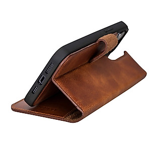 Venito Ravenna Slim Magic Leather Wallet Case for iPhone 13 Pro Max (6.7 in) with a Magnetic Flip & Four Card Slots and a Bill Pocket & Lightweight Frame - Antique Brown