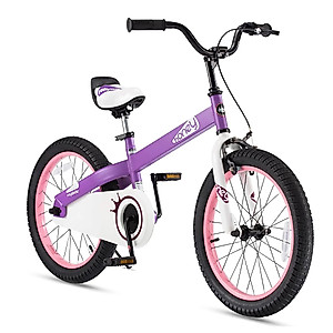 RoyalBaby Boys Girls Kids Bike 18 Inch Honey Bicycles with Kickstand Child Bicycle Purple