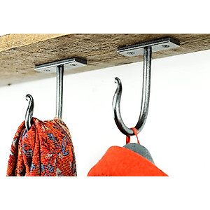 Undermount Classic Style Ceiling Hook | Hand Forged Wrought Iron | Black Dog Ironworks