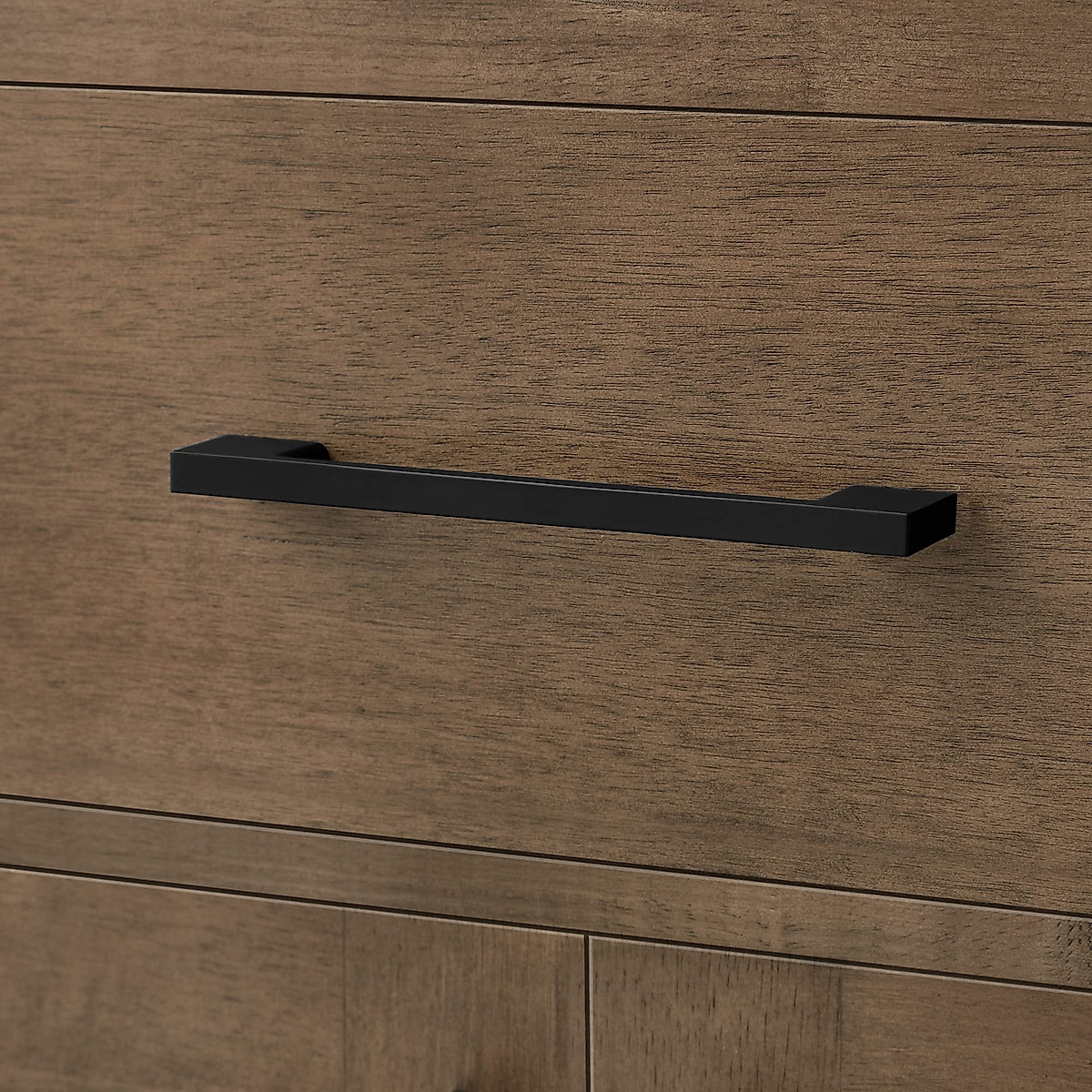 OVE Decors Maya Plus 72 in. Double Sink Bathroom Vanity in Almond Latte Finish, Black Hardware and Included Power Bar