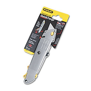 Stanley 10499 Quick-Change Utility Knife W/Retractable Blade & Twine Cutter, Gray
