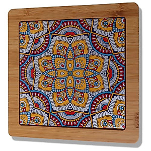 Decorative Wooden Trivets for Hot Dishes Pots and Pans Tea Pot Holders Nonslip Heat Resistant Kitchen Counter Accessories for Table Countertops (Style 2)