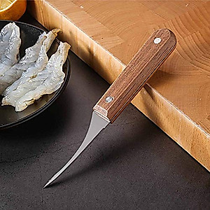 ROEDEER Shrimp Deveiner Knife,Sharp Stainless Steel Blade and Wooden Handle,Shrimp Deveining Tool,Butterfly Shrimp,Essential Tool for Home Kitchen (shrimp knife - I)