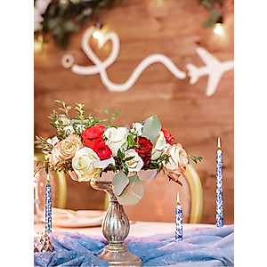 Conelist 12 Pack Chinoiserie Taper Candles Blue and White Taper Candle Blue Willow Decorative Taper Candles Bulk for Coworkers Home Decoration Wedding Women(10 Inch)