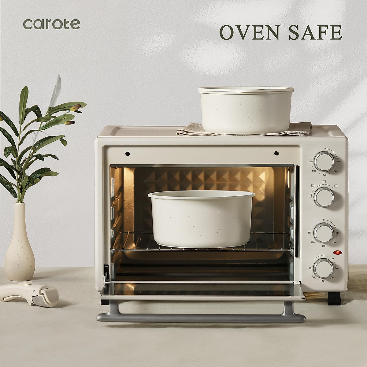 CAROTE 21pcs Detachable Handle Pots and Pan Set, Nonstick Induction Cookware, Removable Handle, RV Oven Safe Cookware