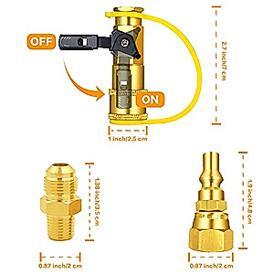 MENSI 1/4" Quick Connect Propane Disconnect Universal Adapter Kit Convert Regulator with 3/8" Female Flare to Quick-Release Connection