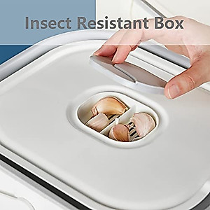 HOMHOLDON 22 Lbs Rice Dispenser,Large Sealed Grain Storage Container with Measuring Cup Food Dispenser Kitchen Organizer for Rice,Beans,Grains,Cereal Dry Food,Pet Food(Large)