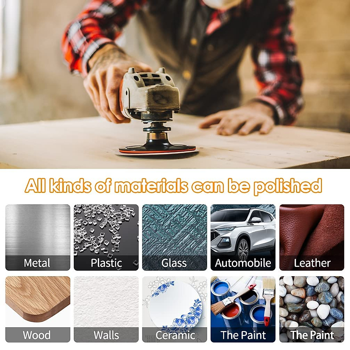 Viaky 80 Pcs 5 Inch 8 Holes Sanding Discs Pads Hook and Loop, Orbital Sander Replacement Pad, Round Sand Paper 40/60/100/120/180/240/320/400 Grits for Power Orbit Sanders