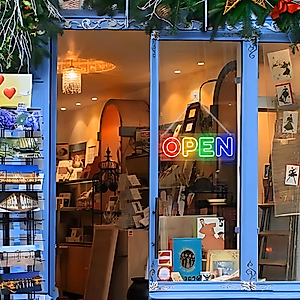 Open Signs for Business Ultra Bright LED Neon Open Sign 16 Inch Lighted Open Sign Electric Plug In Light Up Open Sign for Business Window Glass Storefront Door Shop Store Bar Salon Restaurant