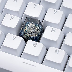 Ocean Key Artisan Keycap for DIY Replacement Handmade Resin Keycap Interstellar Resin Keycap for Switch Gaming, Cherry MX Mechanical Keyboards (Yellow)