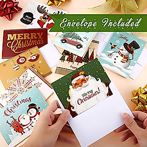 Outus Set of 36 Christmas Greeting Cards with Envelopes, 9 Merry Christmas Designs Note Cards Christmas Cards Assortment
