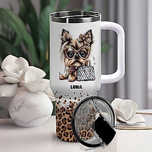 Personalized Dog Tumbler with Belgian Laekenois Dog’s Name – Custom Travel Coffee Cup 40oz, Travel Coffee Cup, Gift for Mother's day, Father's day, Christmas WmcR9u