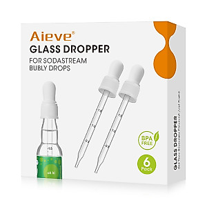 Aieve Glass Dropper Pipettes Compatible with SodaStream Bubly Drops Flavors (6 Pack)