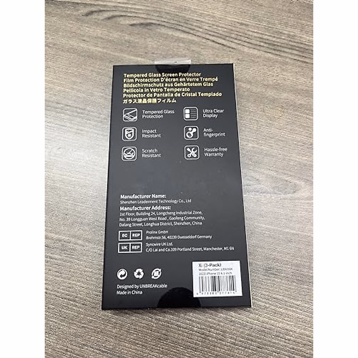 UNBREAKcable 3-Pack Screen Protector for iPhone 15, Double Shatterproof Tempered Glass [Easy Installation Frame] [9H Hardness] [99.99% HD Clear] [Case Friendly] for iPhone 6.1 inch