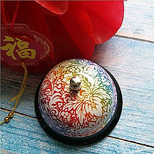 Floral Bell Ringers for Teachers - Front Desk Bell for Hotel, Restaurant Reception Desk Bell for Service - Classroom Bell Ringer Attention Bell - Ringer Bell to Ring for Service Bell for Desk KSI