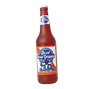 Silly Squeakers – Beer Bottles - Dog Toy - 100% Vinyl. Made Durable & Strong. Novelty Play Toy. 14 Bottles to Choose from and it Floats (Blue Cats Trippin)