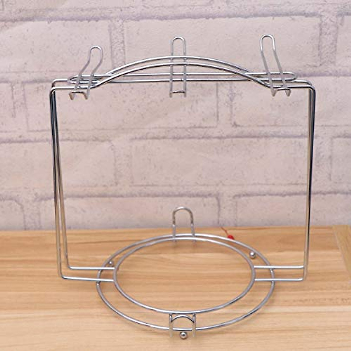 Cabilock Coffee Cup Holder with 6 Hooks, Stainless Steel Cup Holder Stand, Coffee Counter Bar Accessory (Silver)