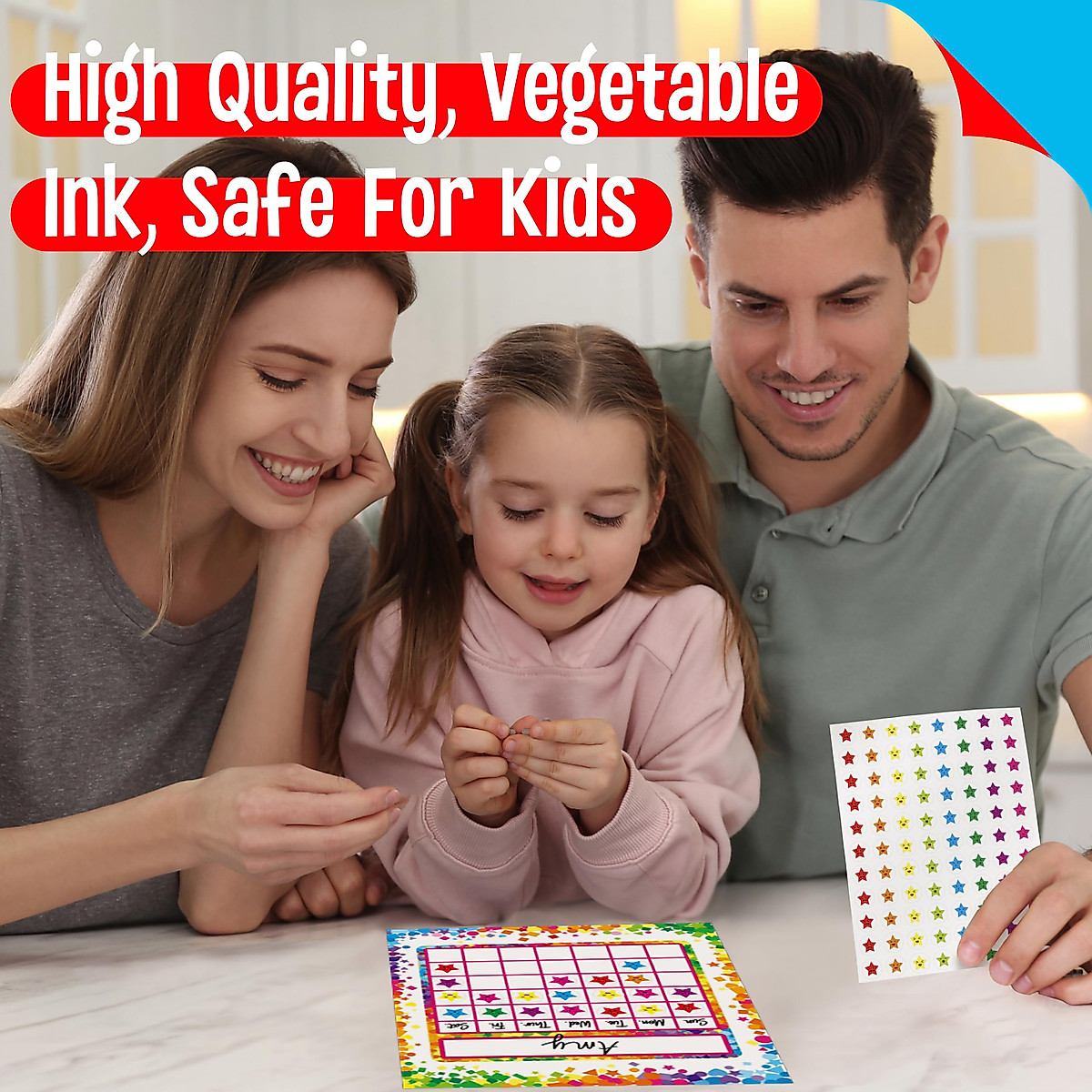 66 Pack Classroom Incentive Chart in 2 Designs with 2024 Star Stickers for Classroom Teaching or Family Using