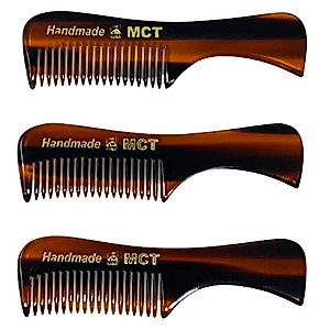 G.B.S Handmade 3in Pocket Comb for Beard and Mustache Styling, MCT, Pack of 3 Mustache Comb Pack