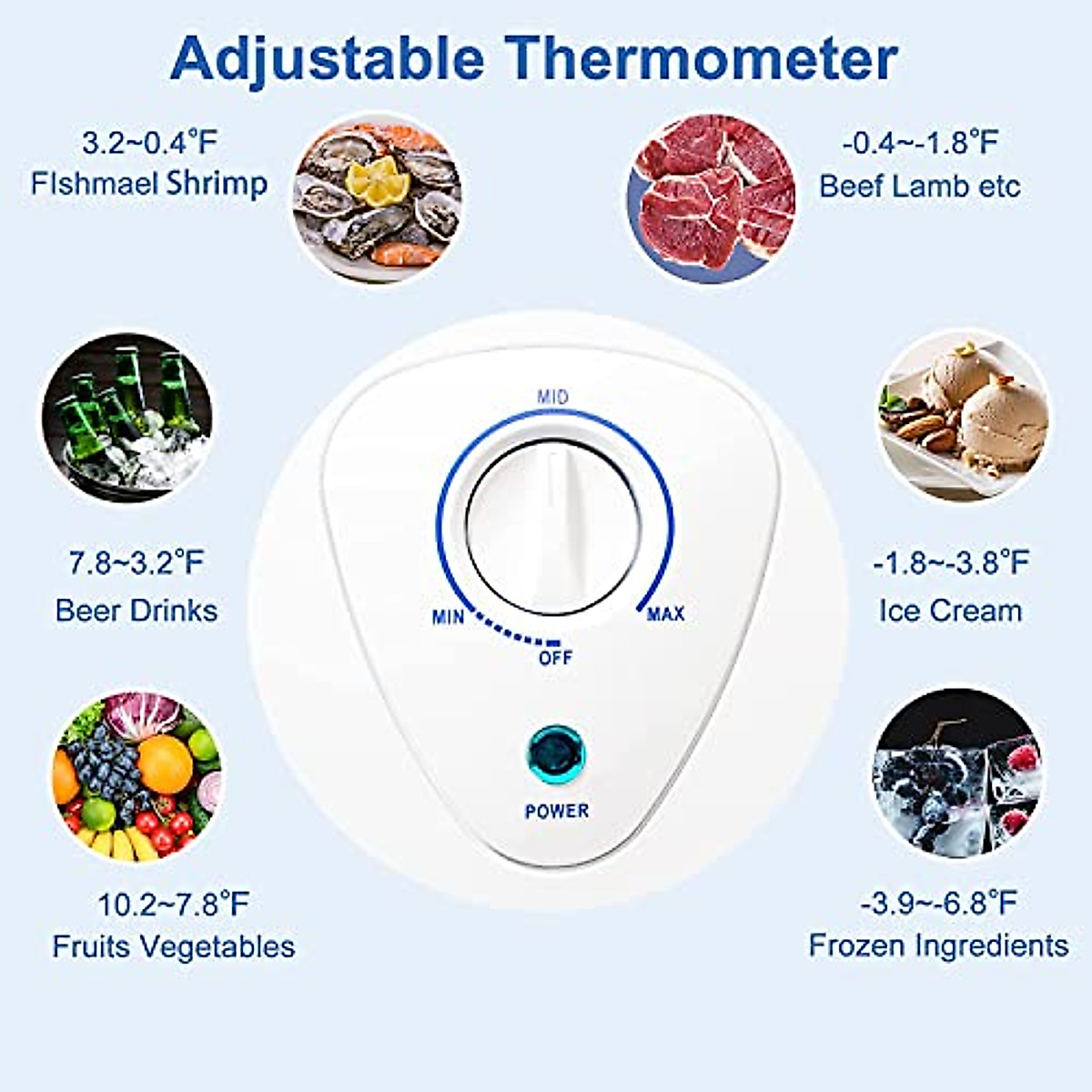 SMETA Deep Freezer Small 4.0 Cubic Feet, Chest Freezer Garage Outdoor Freezers, Freezer Chest Mini Thermostat Control, Compact Freezer for Apartment, Office, Kitchen with Flip-Up Lid, White
